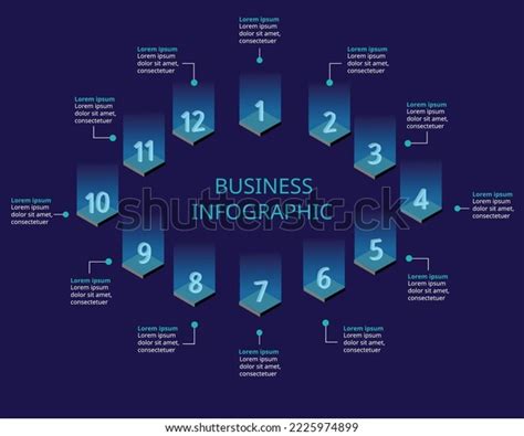 Step Number Chart Template Infographic Presentation Stock Vector Royalty Free