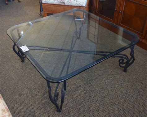 Square Glass Top Coffee Table New England Home Furniture Consignment