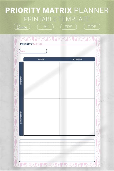 Priority Matrix Planner Template
