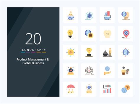 20 Product Managment And Global Business Flat Color Icon For