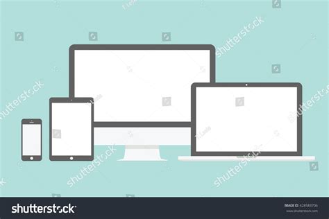 Device Mockup Template Set Computer Monitor Stock Vector Royalty Free 428583706