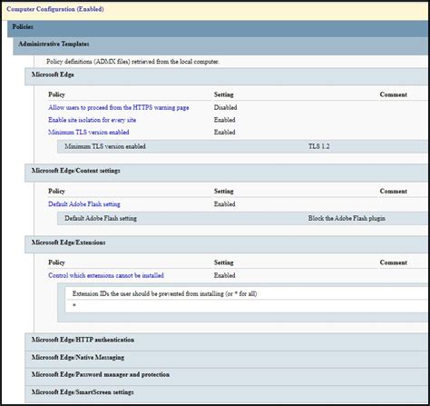 Managing Microsoft Edge