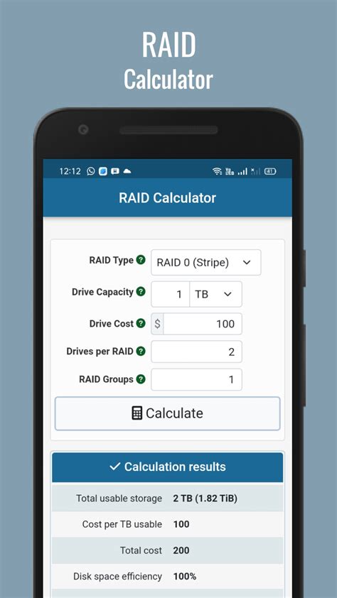 RAID Calculator App On Amazon Appstore