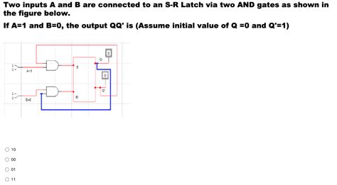 Solved Two Inputs A And B Are Connected To An S R Latch Via Chegg Com