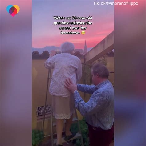 Grandma Gets On Step Stool To See Sunset Over Hometown In Italy Italy