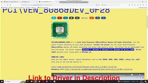 Pci Ven 8086anddev 0f28 Drivers Intel Atom Processor Z36xxx Z37xxx Series Lpe Audio Controller