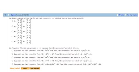 solved give an example to show that if a and b are symmetric