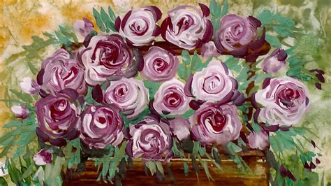 Как нарисовать красивые цветы Розы гуашью для начинающих Youtube