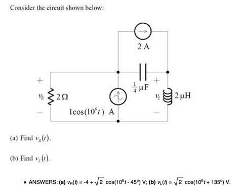 solved consider the circuit shown below a find v r t