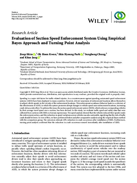 Pdf Evaluation Of Section Speed Enforcement System Using Empirical