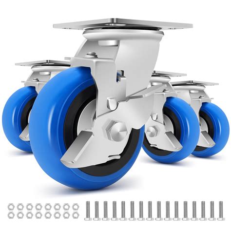 W B D Weibida 5 Inch Heavy Duty Casters Set Of 4 Smooth Rolling Caster