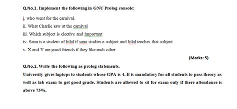 Solved Qno1 Implement The Following In Gnu Prolog