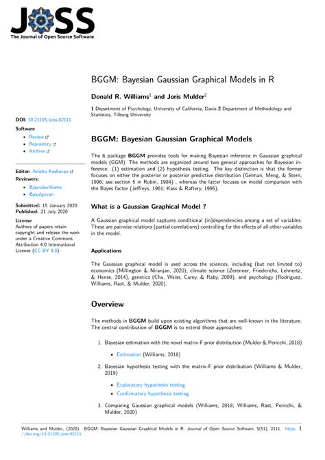 Pdf Bggm Bayesian Gaussian Graphical Models In R