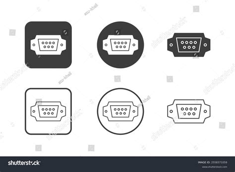 Vga Computer Icon Design 6 Variations Stock Vector Royalty Free