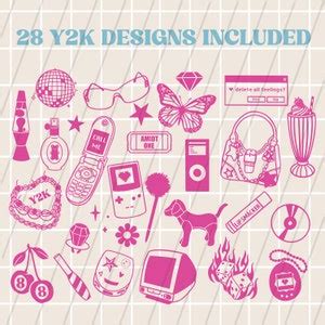 Y2k Svg Bundle 2000s Retro Clip Art Digital Download Etsy