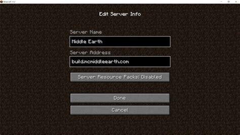 Enabling Server Resource Packs Visual Guide Minecraft Middle Earth
