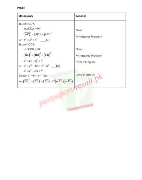 Solution Mathematics Chapter Projection Of A Side Of A Triangle