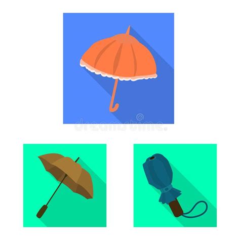 Vector Illustration Of Protection And Closed Symbol Set Of Protection And Rainy Stock Vector