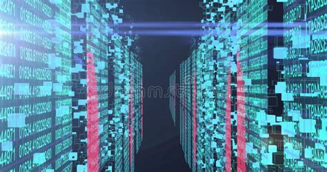 Animation Of Biometric Fingerprint With Network Of Connections Stock
