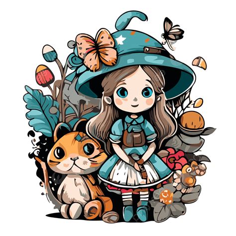 Alice And Wonderland Vector Sticker Clipart Alice In Wonderland Chibi