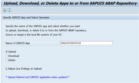 Deploy A Ui5 Application To As Abap Using Report Ui5ui5repository