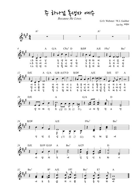 찬송가코드편곡 주 하나님 독생자 예수 악보 네이버 블로그