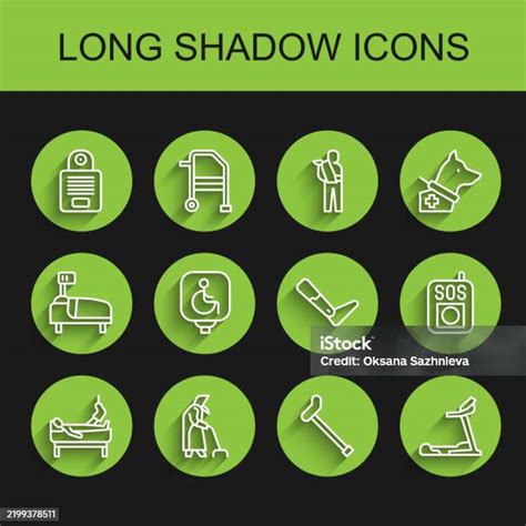 다리 골절 환자 할머니 인터콤 지팡이 지팡이 러닝머신 장애인 휠체어 Sos 버튼 및 의족 아이콘을 누릅니다 벡터 건강 진단에 대한 스톡 벡터 아트 및 기타 이미지 Istock