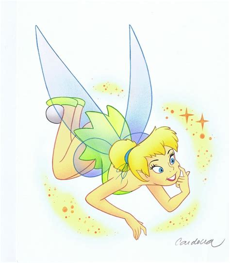 Peter Pan Tinker Bell Original Colour Drawing By Cardona Unique Copy Catawiki