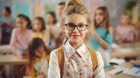 Premium Ai Image Schoolgirl In The Class Beautiful Illustration