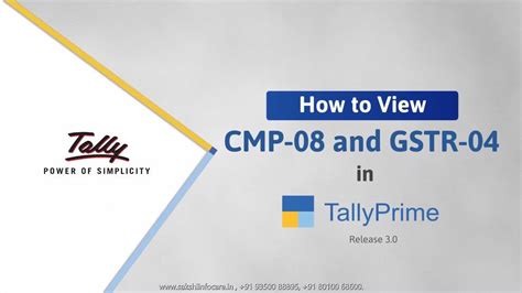 How To View CMP And GSTR In TallyPrime Release X YouTube
