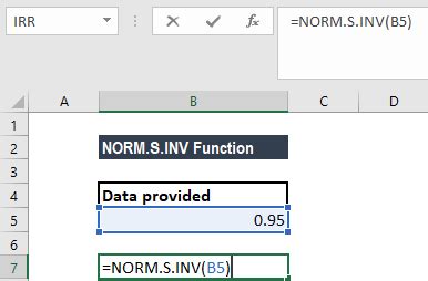 NORM S INV Function Excel Inverse Normal Cumulative Distribution