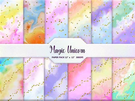 Download Magic Unicorn Background Digital Paper Wallpaper