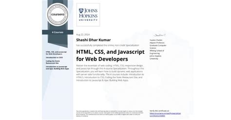 shashi dhar kumar on linkedin completion certificate for html css