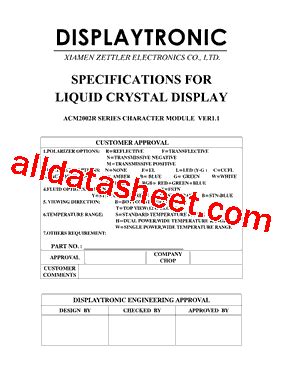 ACM2002R Datasheet PDF ZETTLER Electronics