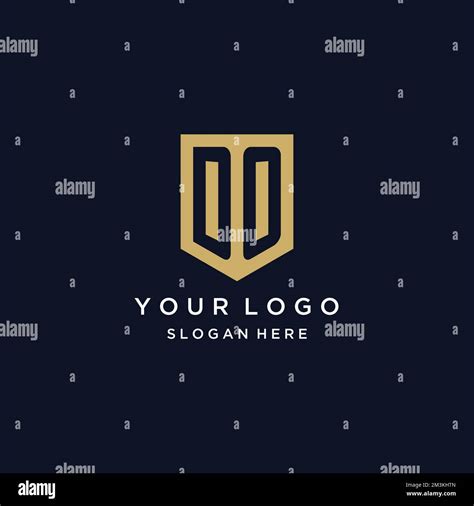 do monogram initials logo design with shield icon template stock vector