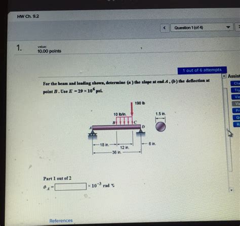 Solved For The Beam And Loading Shown Determine The Slope