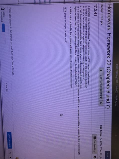 Solved A True False Test Has 30 Questions A Passing Grade
