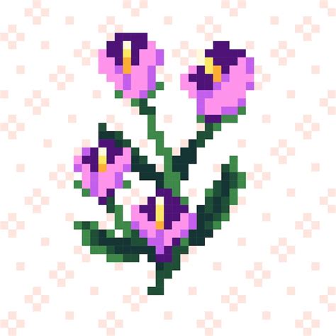 Minecraft Flower Pixel Art Minecraft Tulip Flower Art Print For Sale
