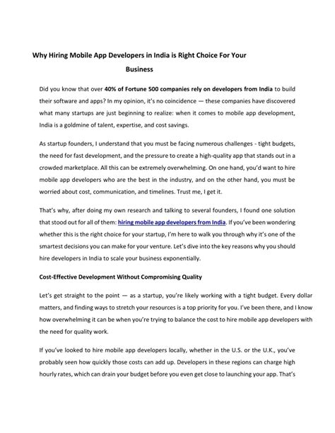 Ppt Why Hiring Mobile App Developers In India Is Right Choice For