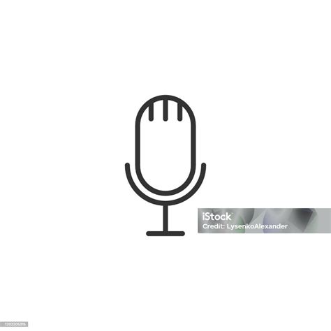플랫 스타일의 마이크 아이콘 흰색 격리 된 배경에 스튜디오 마이크 벡터 그림입니다 오디오 레코드 비즈니스 개념입니다 가수에 대한 스톡 벡터 아트 및 기타 이미지 Istock