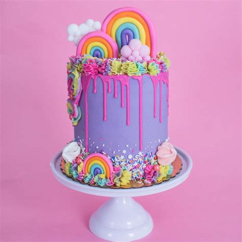 Funfetti Rainbow Cake With Vanilla Buttercream Filling