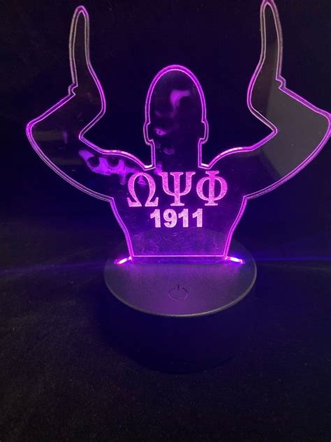 Omega Psi Phi Man Clear Led Light Etsy Artofit