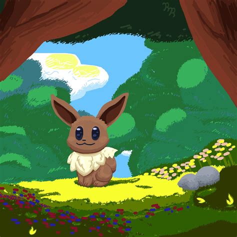 Eevee Touching Grass By Randomrodger On Deviantart