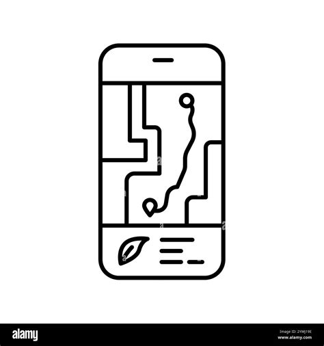 Ecological Route Black Line Icon Vector Isolated Element Editable Stroke Stock Vector Image