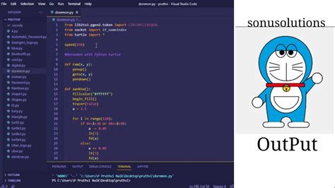 How To Draw Doraemon In Python Using Turtle Turtle Python Viral Viralshorts Viralpost