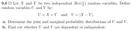 Solved 10 3 Let U And V Be The Two Random Variables From Chegg Com