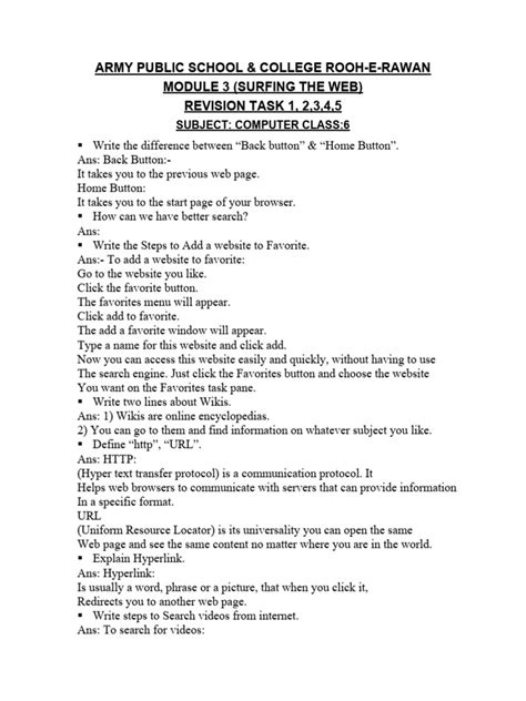 Module 3 Worksheet Pdf Websites World Wide Web