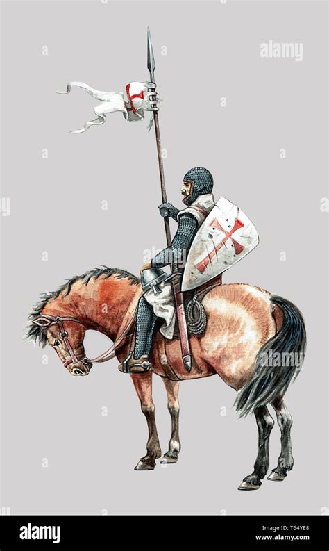 Templar Crusader Drawing The Crusades Were A Series Of Holy Wars By Western Christians To