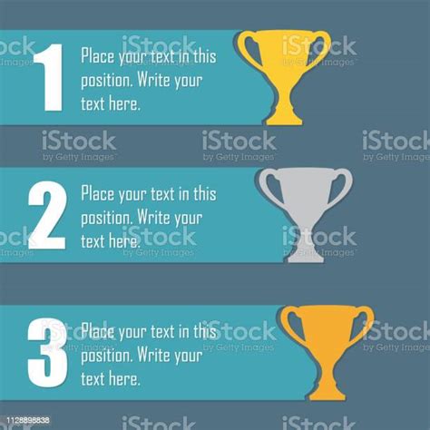 금은 및 청동 트로피 컵입니다 첫 번째 수상 장소 전사 또는 우승 컵 아이콘 스포츠 Infographic 요소 텍스트 위한 공간입니다 벡터 일러스트입니다 인포그래픽에 대한