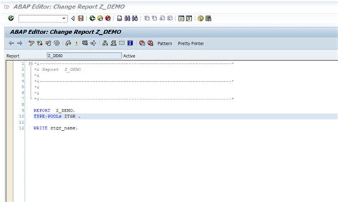 Creating Type Group In SAP ABAP